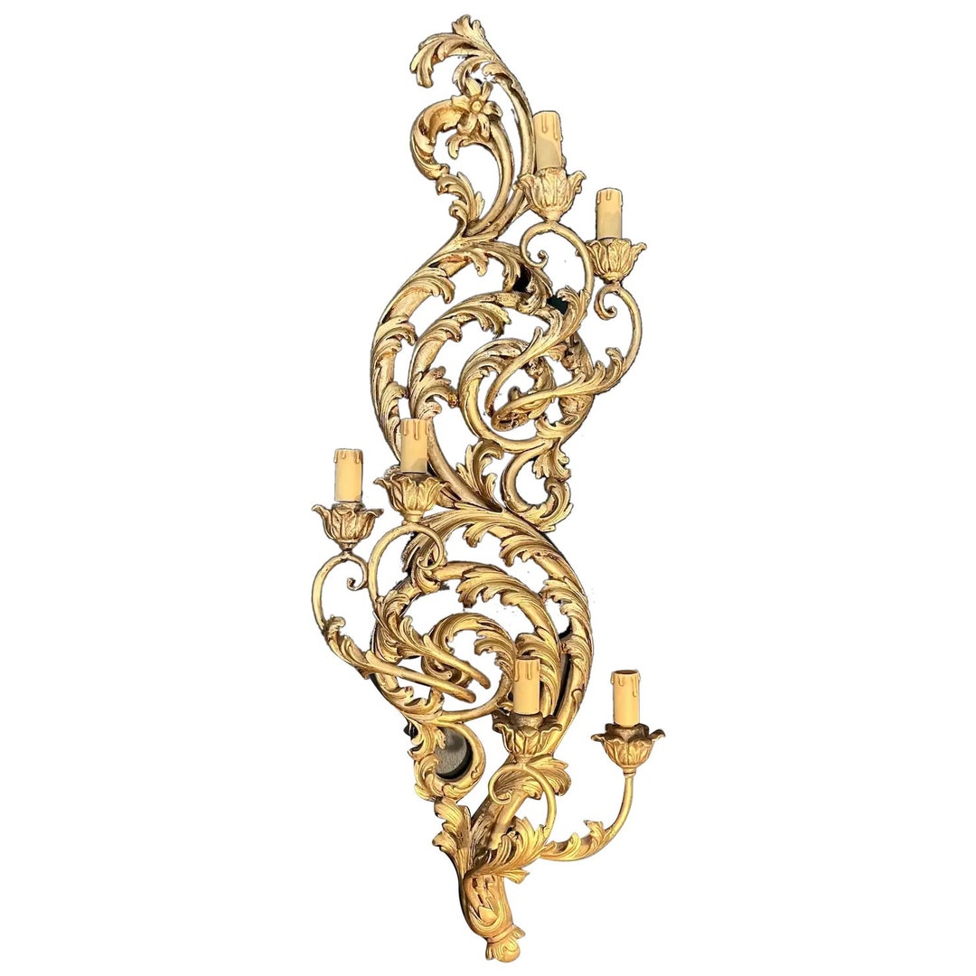 Fabulous Large Italian Rococo Style Carved and Gilded Wood and Gesso ...