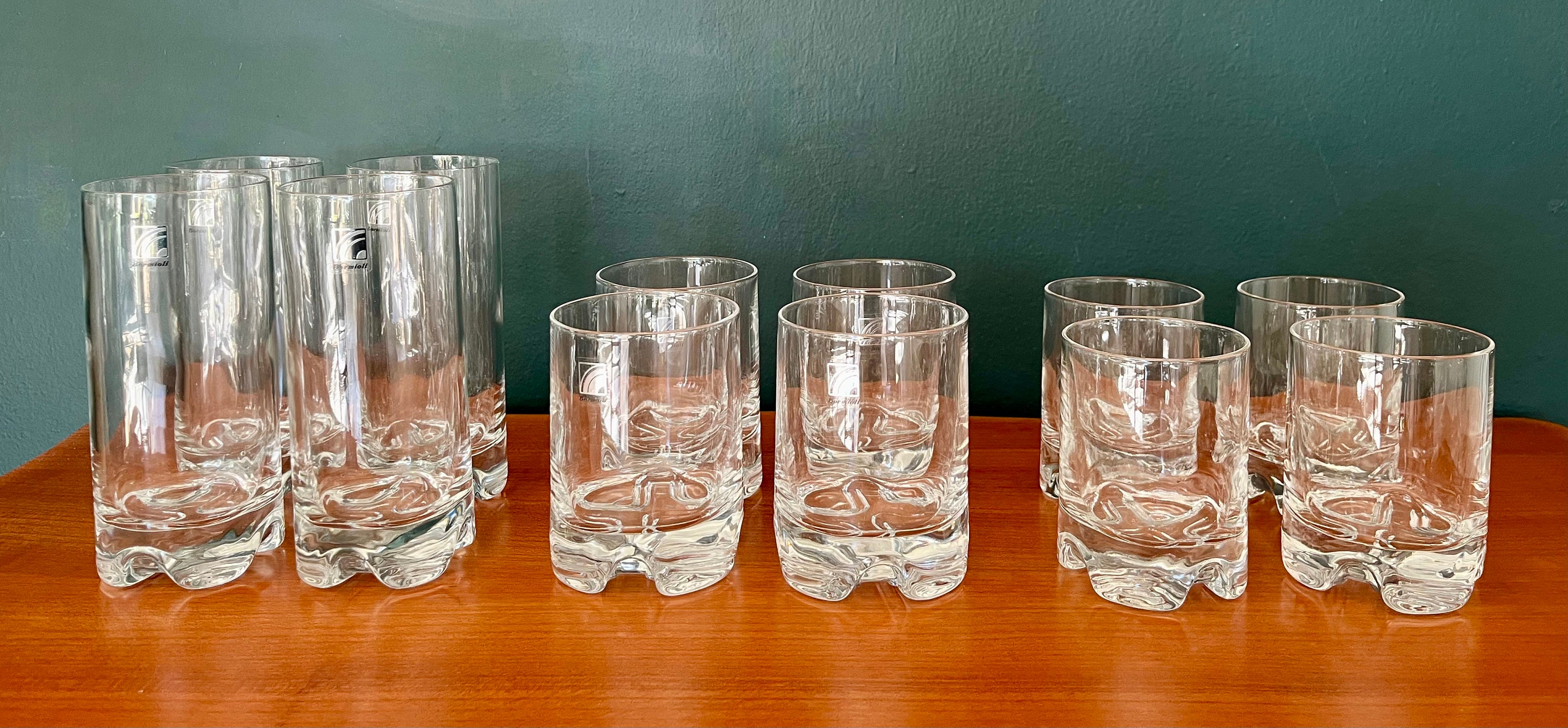 Set of 12 VINTAGE Heavy Bottom CRYSTAL ROCKS/ Neat Glasses / Rocks ...