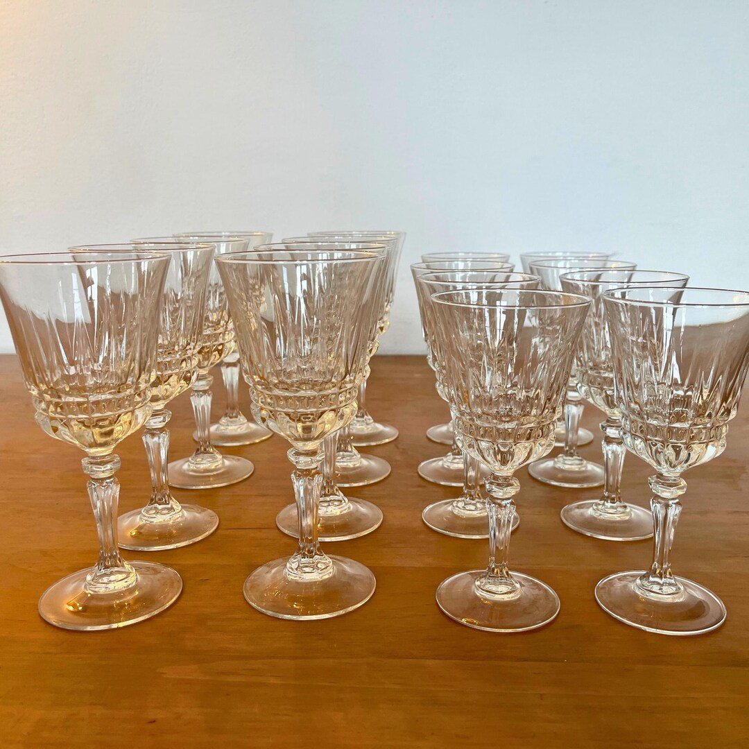 Vintage FRENCH CRYSTAL Glasses From Cristal D'arques Villeneuve Pattern ...