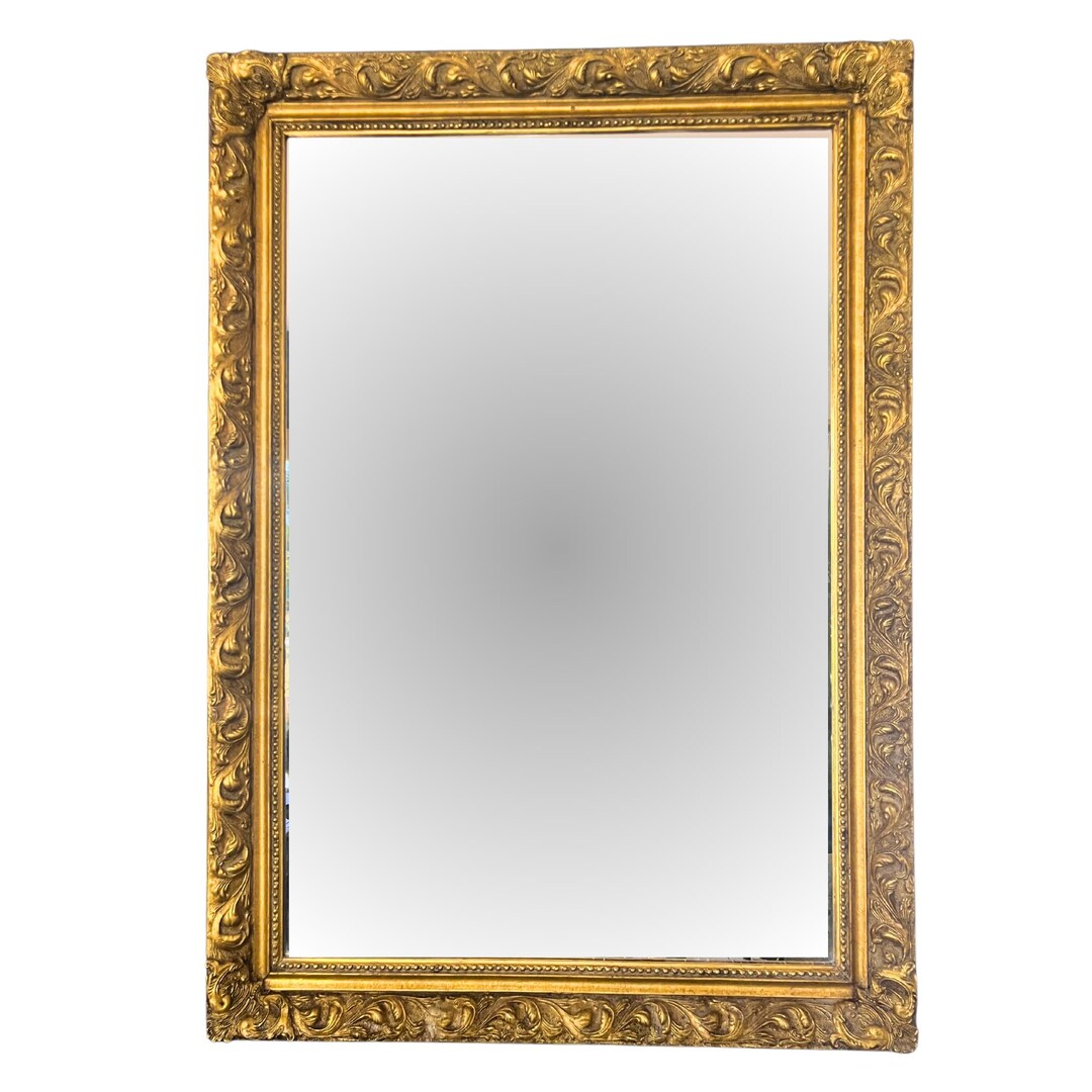 Large French ROCOCO STYLE Giltwood MIRROR, Bevelled Edge and Gesso ...