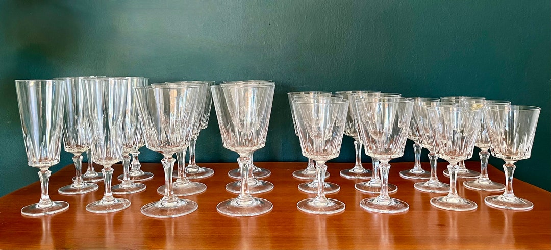 Vintage FRENCH Hand Cut CRYSTAL Glass Set From Cristal D'arques Model ...