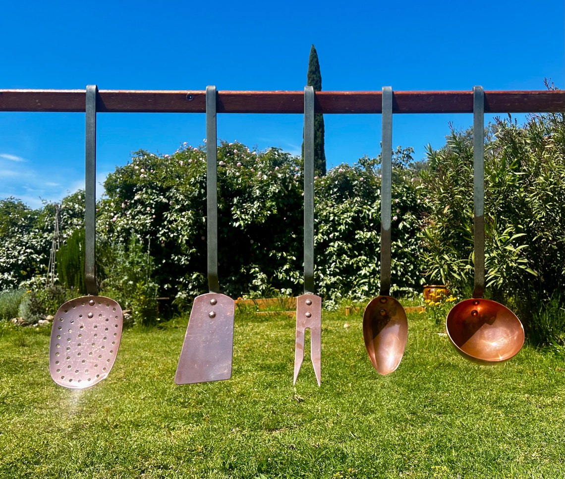19th Century FRENCH COOKING UTENSILS in Copper and Wrought Iron Handle ...