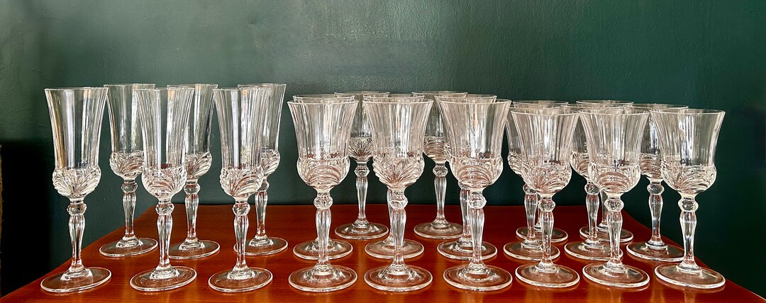Vintage Hand Cut CRYSTAL Glass From Royal Crystal AUREA Pattern, 22 ...