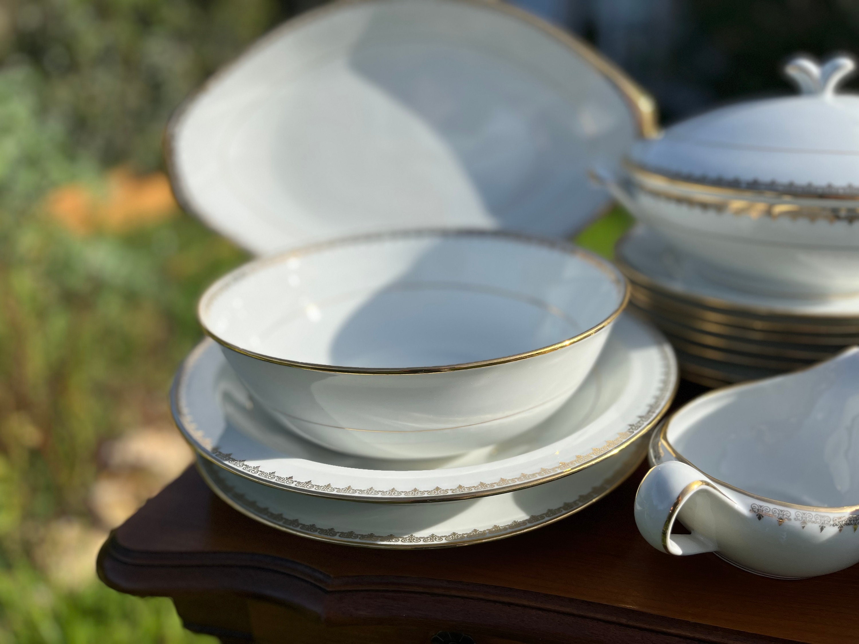 Large Antique French LIMOGES DINNER SET in Porcelain From France, by P ...