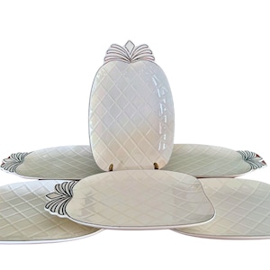 Vintage FINE PORCELAIN Pineapple Shaped Dinner Plates Made by Klaus ...