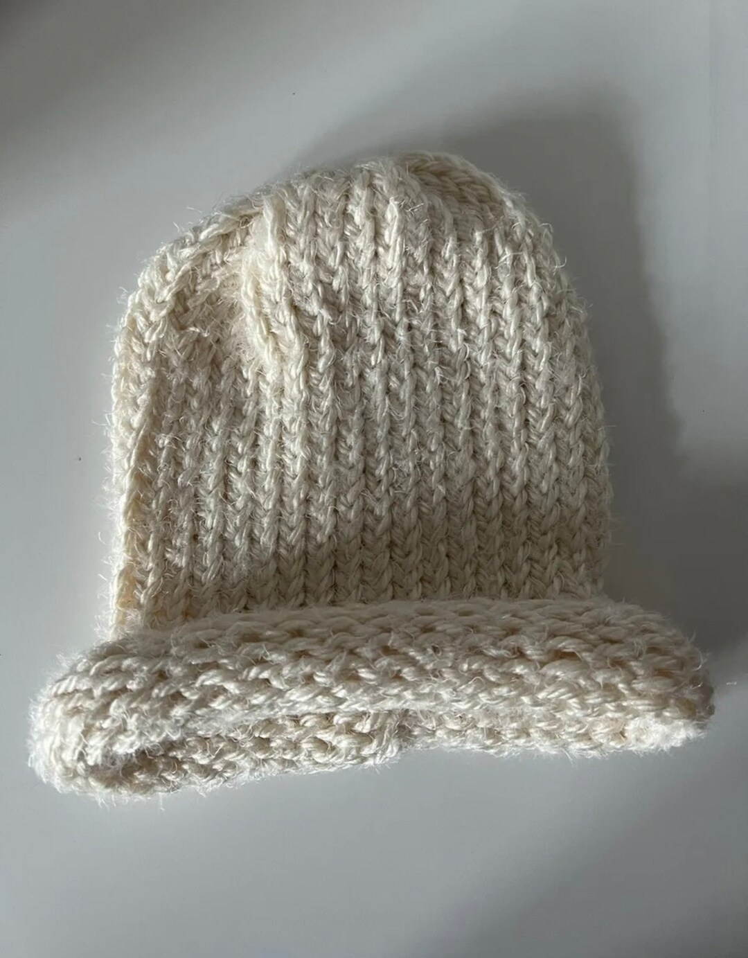 Handmade Hand-knitted Rolled Brim Hat - Etsy