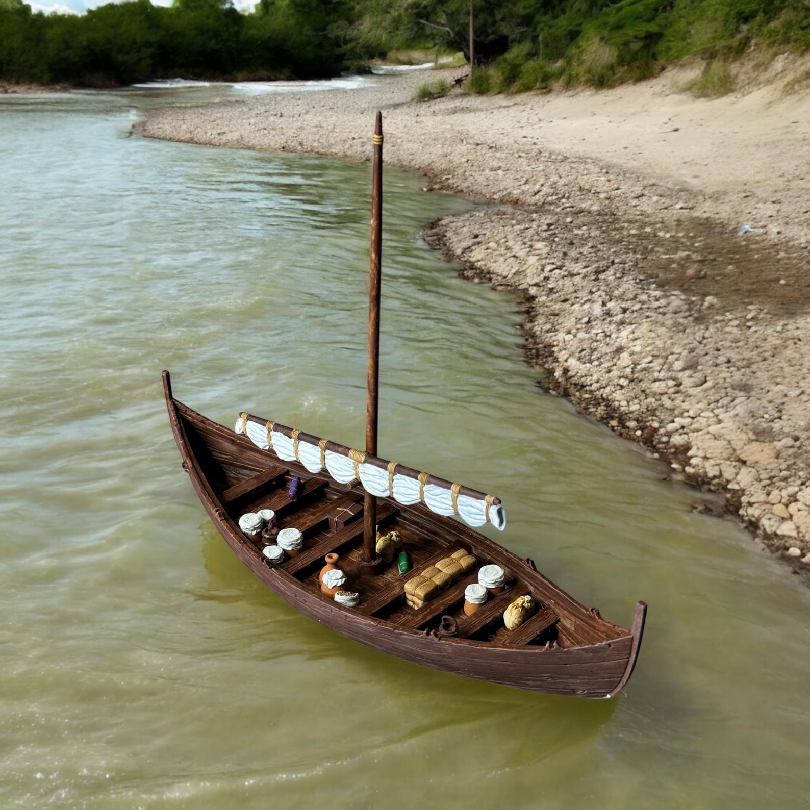 PAINTED Medieval Vikings Trade Boat With Goods. 28 Mm Scale. by Tofer's ...