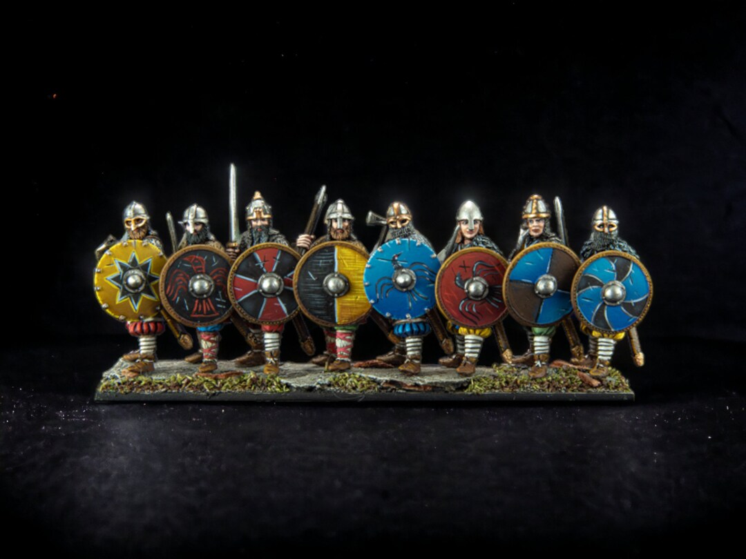 Set of 8 Viking Shieldwall. 28 Mm Miniatures - Etsy UK