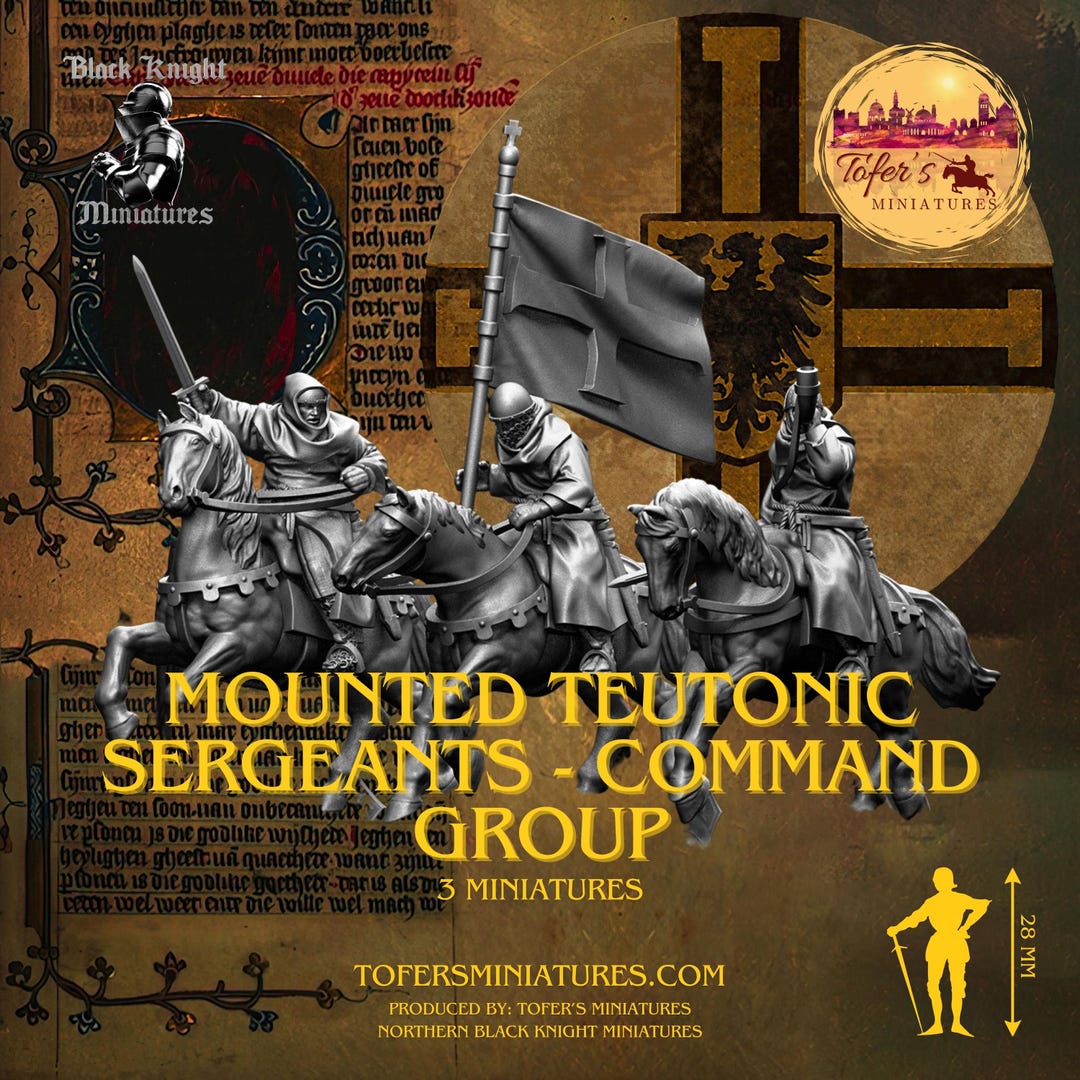 13th Century - Mounted Teutonic Sergeants - Command Group. 28 Mm ...