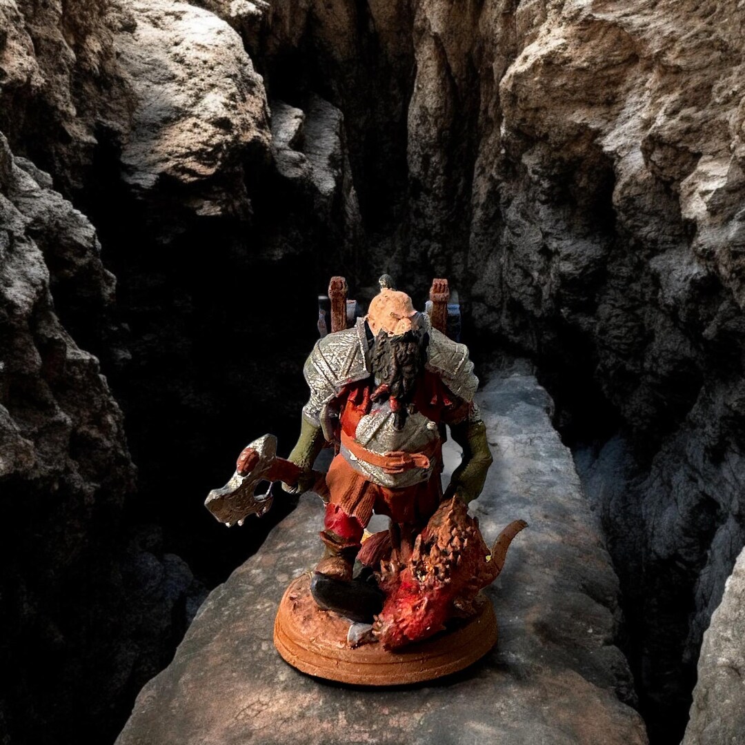 PAINTED Dwarven Dragon Hunter. 32 Mm Fantasy Miniature. Great for DND ...
