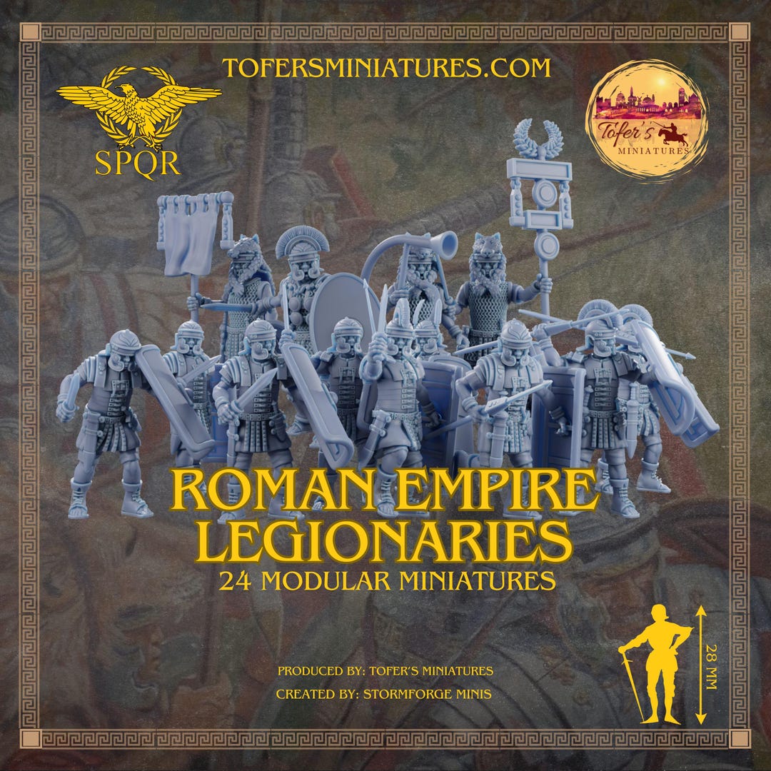 Roman Empire Legionaries With Roman Command Group. Modular Miniatures. Armed With Gladius and ...