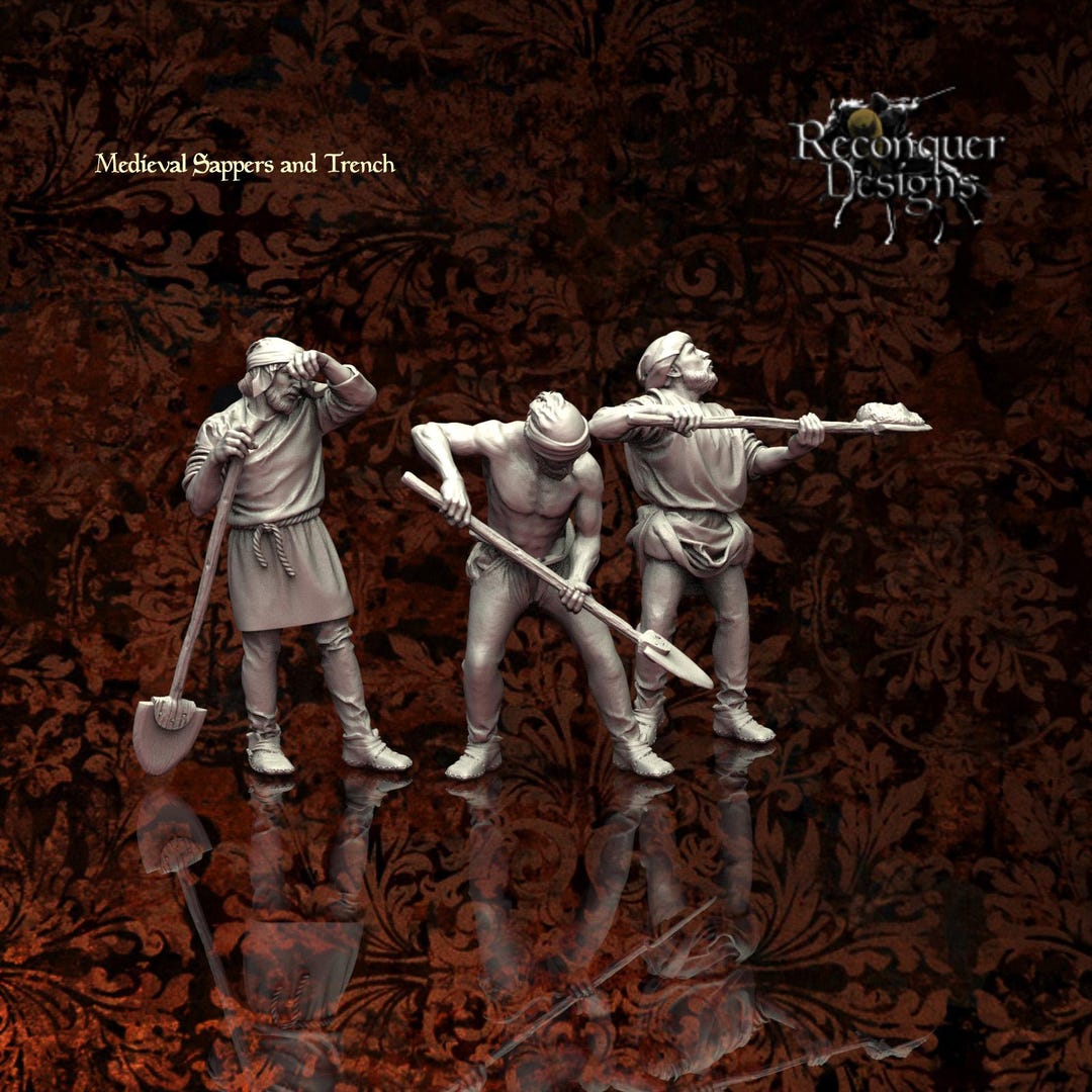 Medieval Ground Workers, Diorama, Historical Wargaming. 28 Mm ...