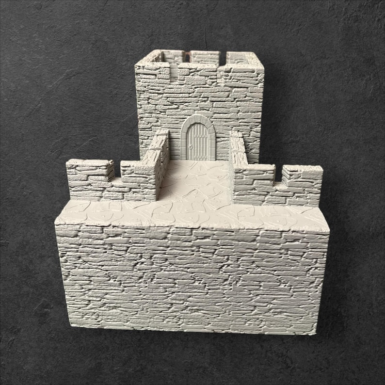 Medieval Tower With the Wall. 28mm Scale. Modular Castle - Etsy
