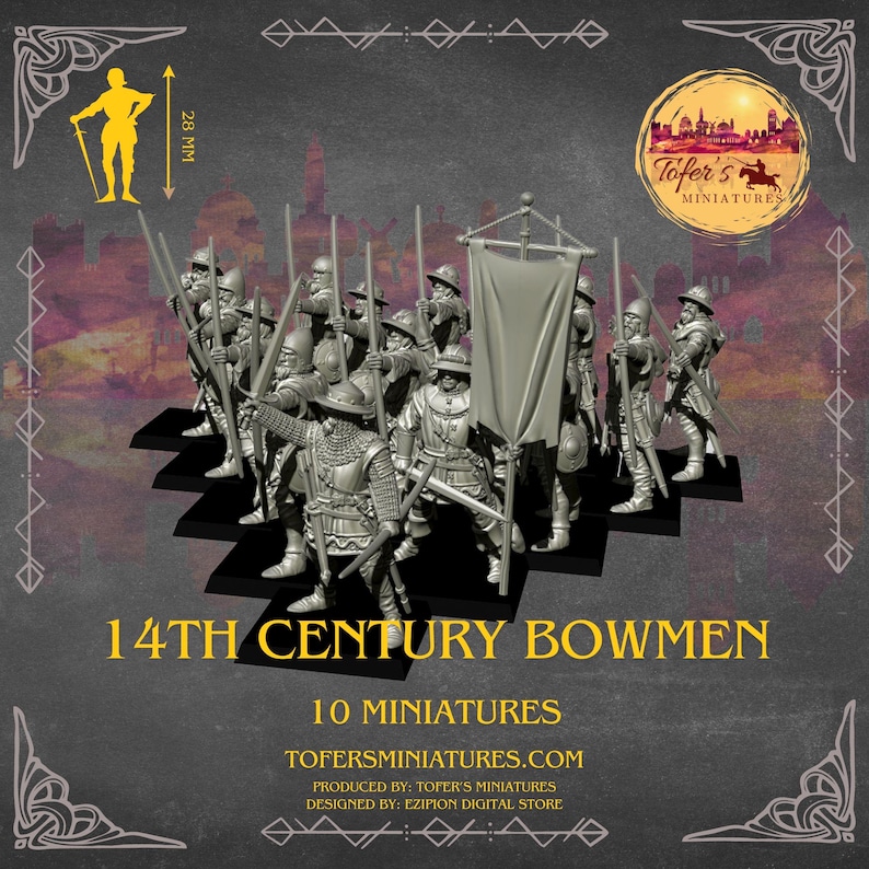 14th Century Medieval Bowmen. 28 Mm Miniatures (set of 10) - Etsy