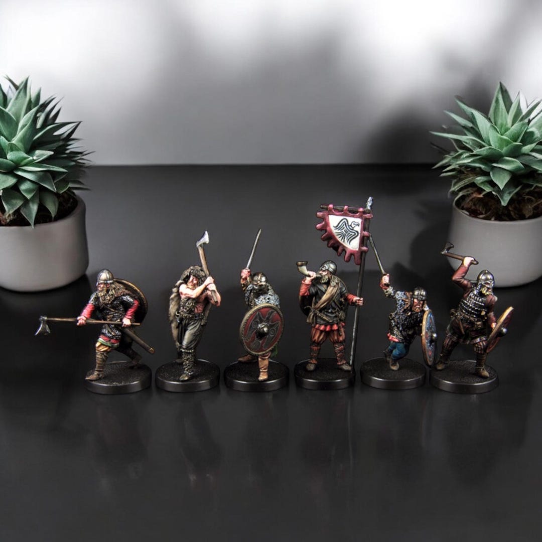 Set of 6 Vikings. 40 Mm Miniatures - Etsy