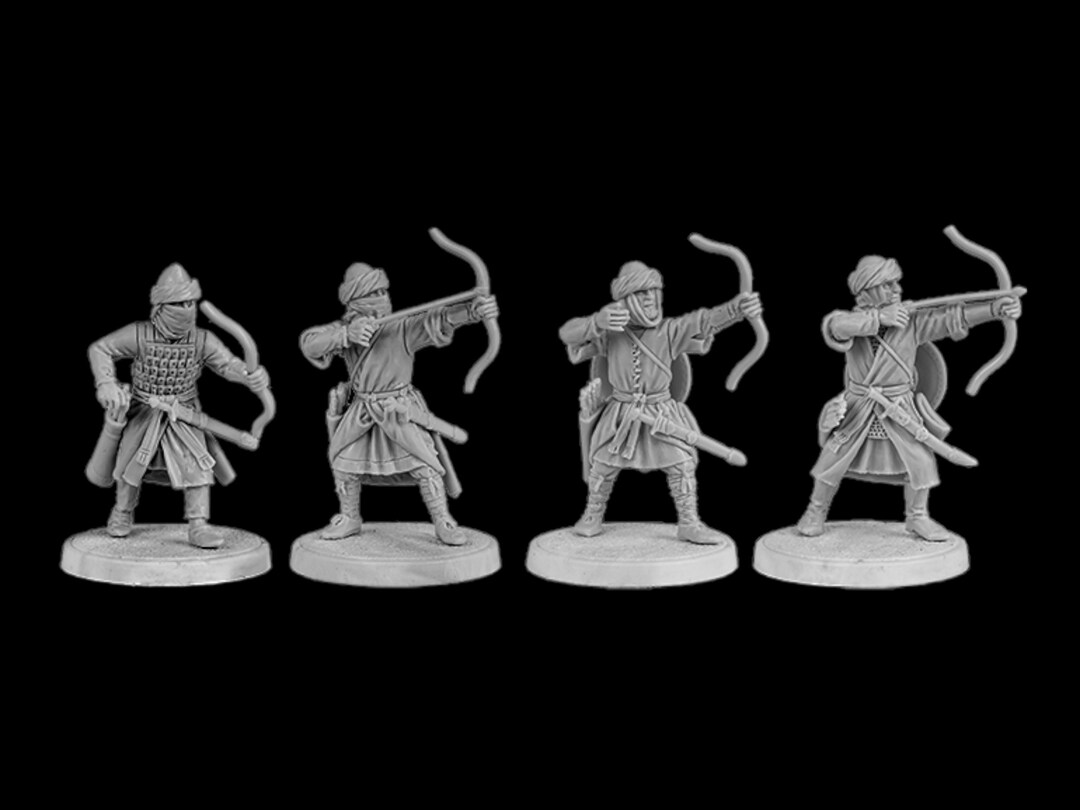 Set of 4 Arab Archers. 28 Mm Miniatures - Etsy