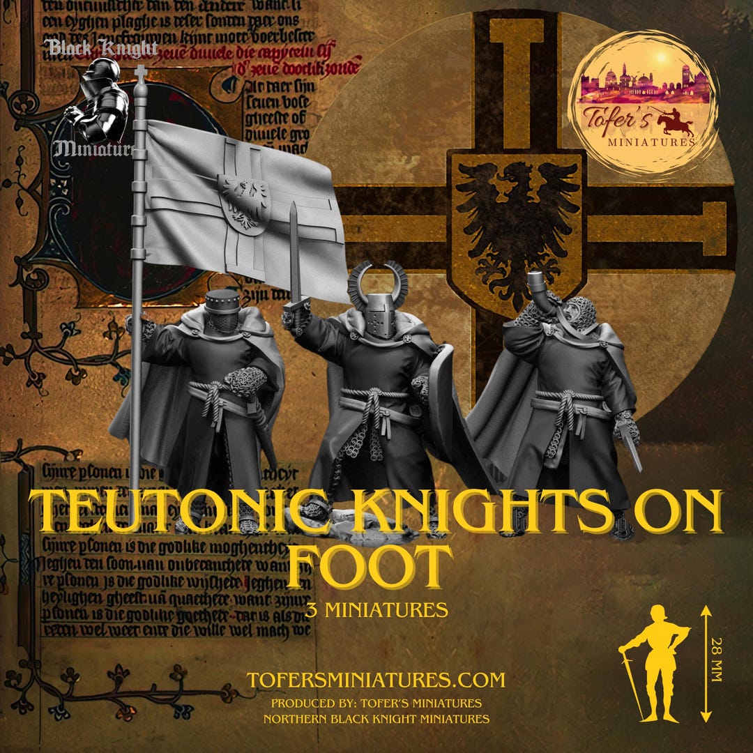13th Century - Teutonic Knights on Foot. 28 Mm Miniature - Etsy