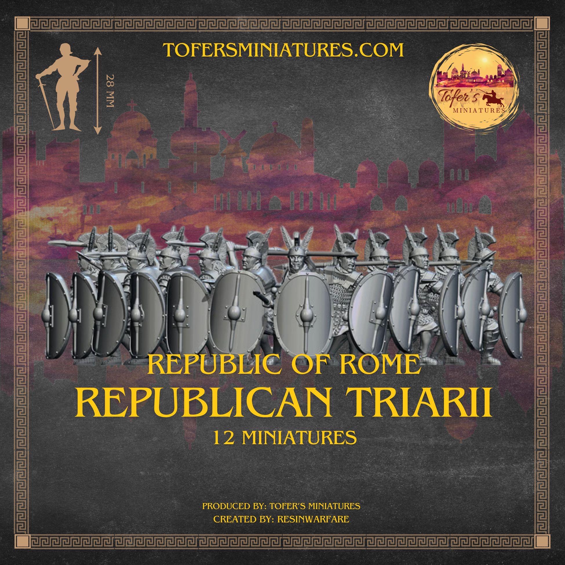 Republican Triarii. Republic of Rome. 28 Mm Miniatures Set of 12 ...
