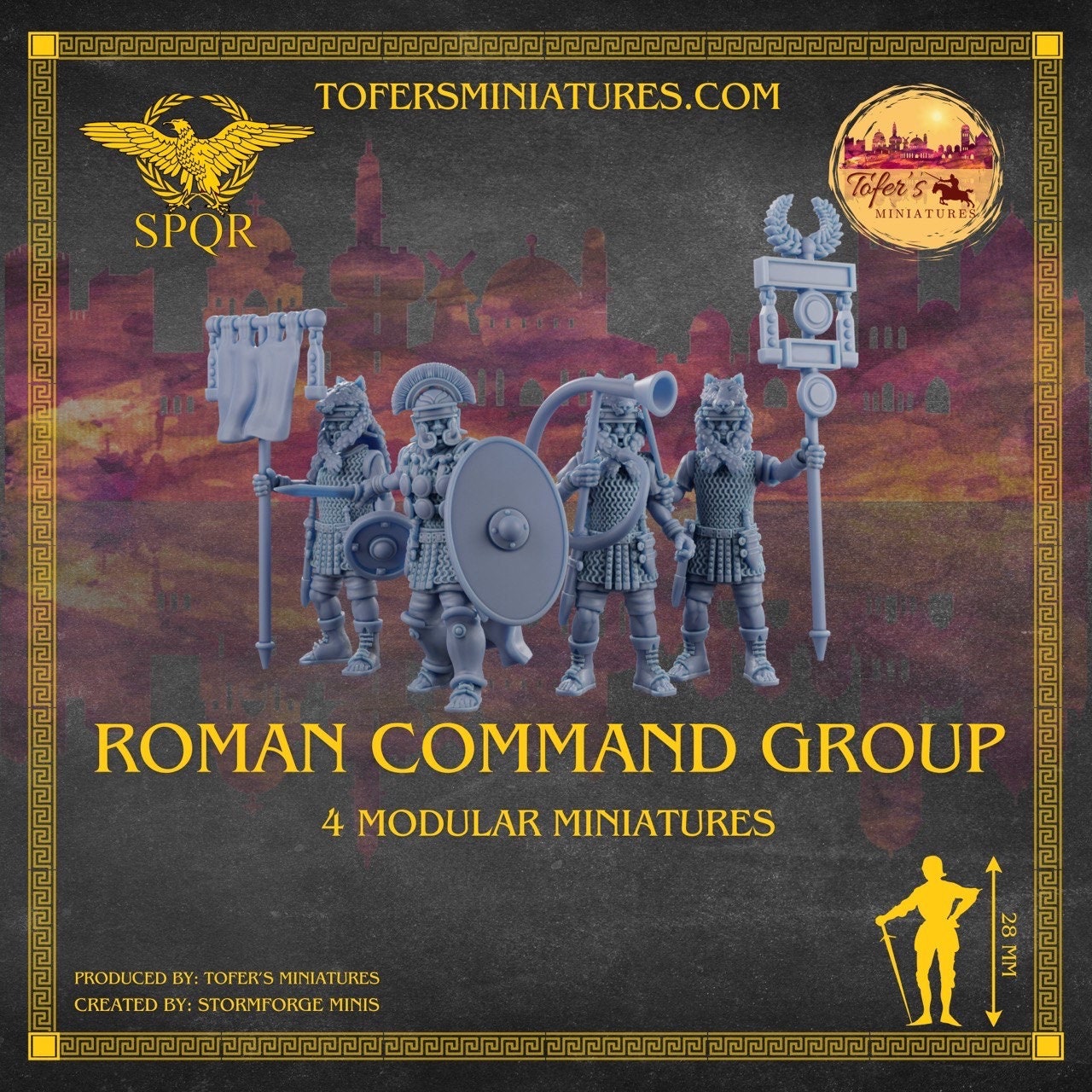 Roman Command Group Modular Miniatures. 28 Mm Miniatures (set of 4) - Etsy