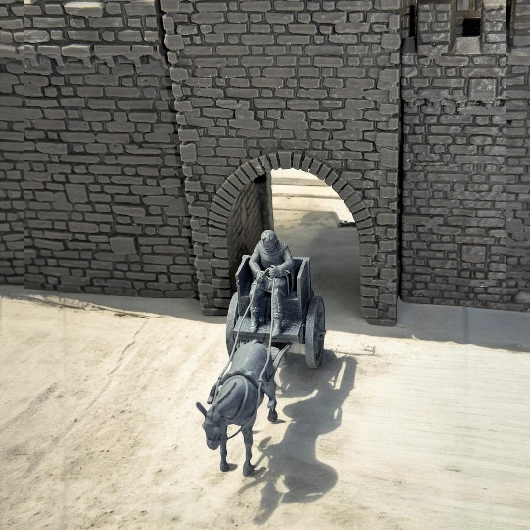 Medieval Donkey With Cart. 28 Mm - Etsy