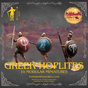 Greek Hoplites (unarmoured) Modular Miniatures. 28 Mm Miniatures (set ...