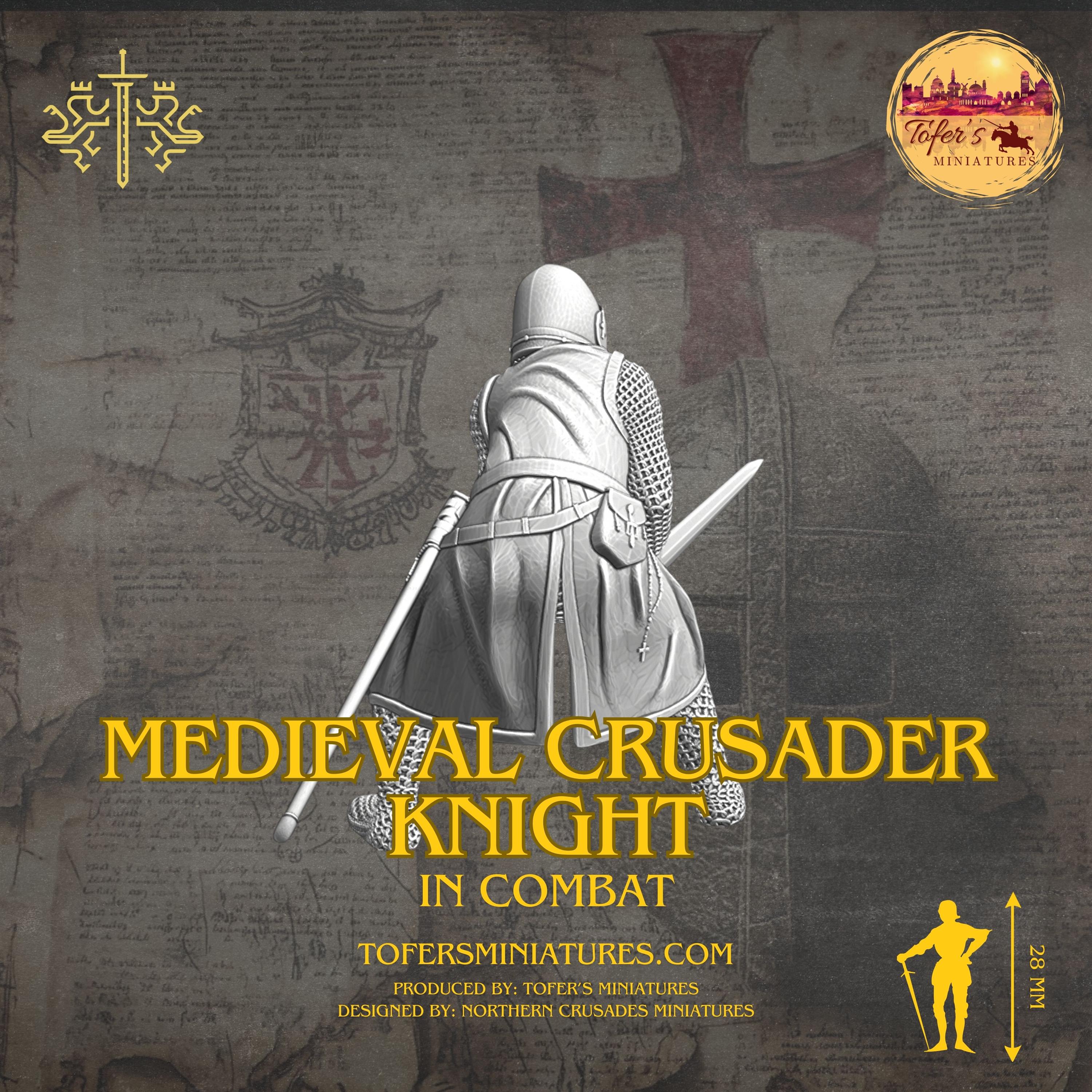 Medieval Crusader Knight in Combat. 28 Mm Miniatures. Ideal for Games ...