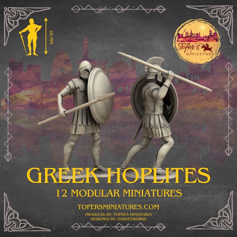 Greek Hoplites Modular Miniatures. 28 Mm Miniatures (set of 12) - Etsy