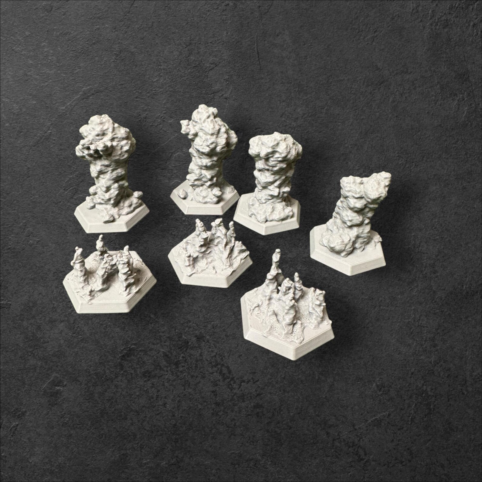 Set of 7, Battletech Flame Tiles Terrain Scenery for Tabletop 28mm ...