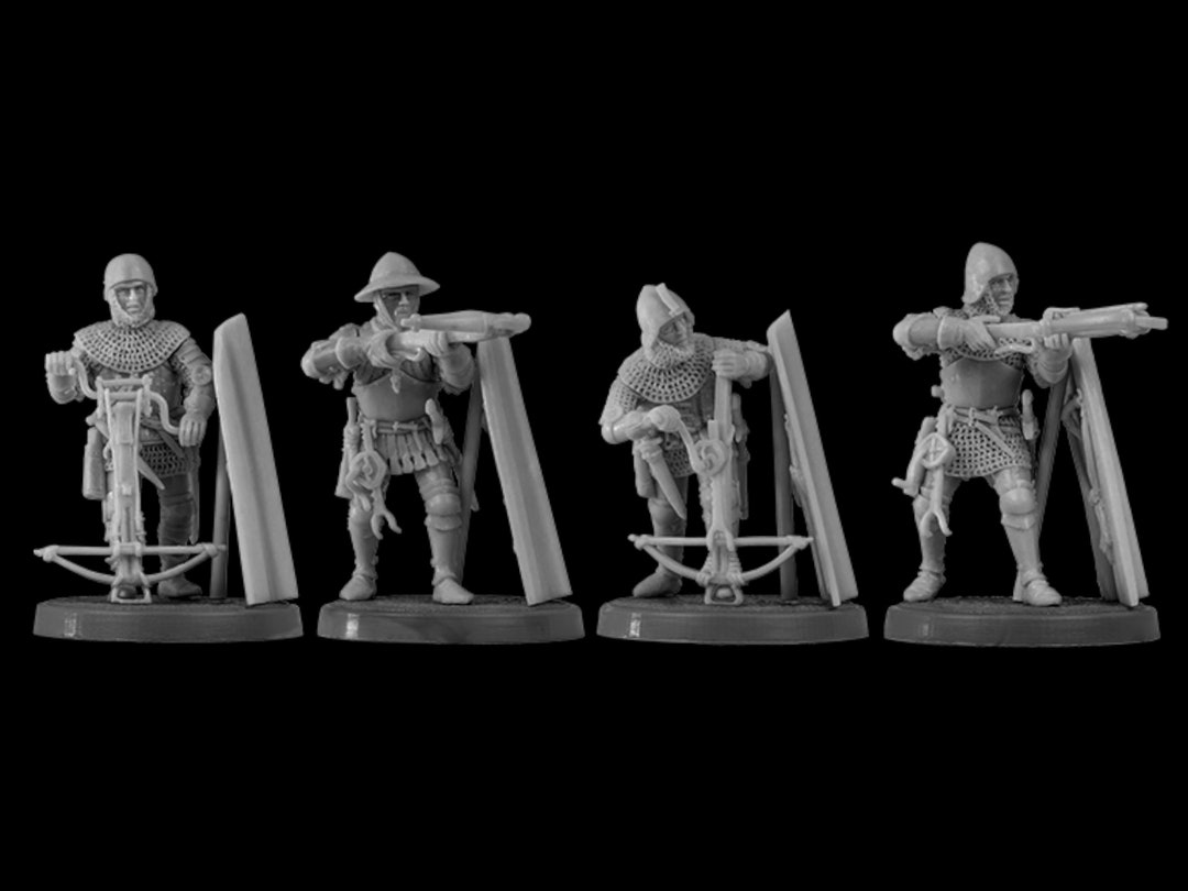 Set of 4 Medieval Genoese Crossbowmen. 28 Mm Miniatures - Etsy