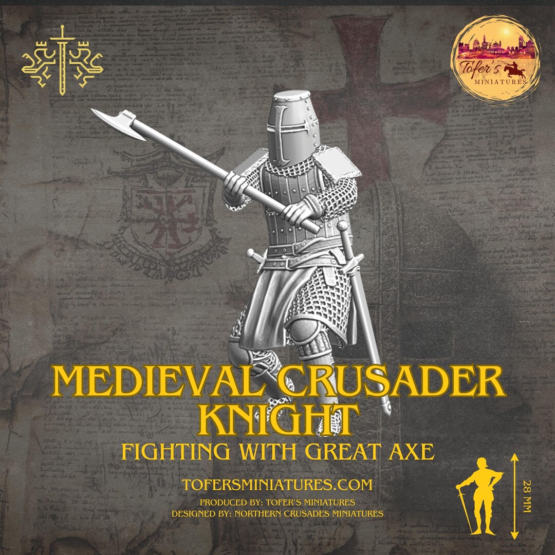 Medieval Crusader Knight - Medieval Knight Fighting With a Great Axe ...