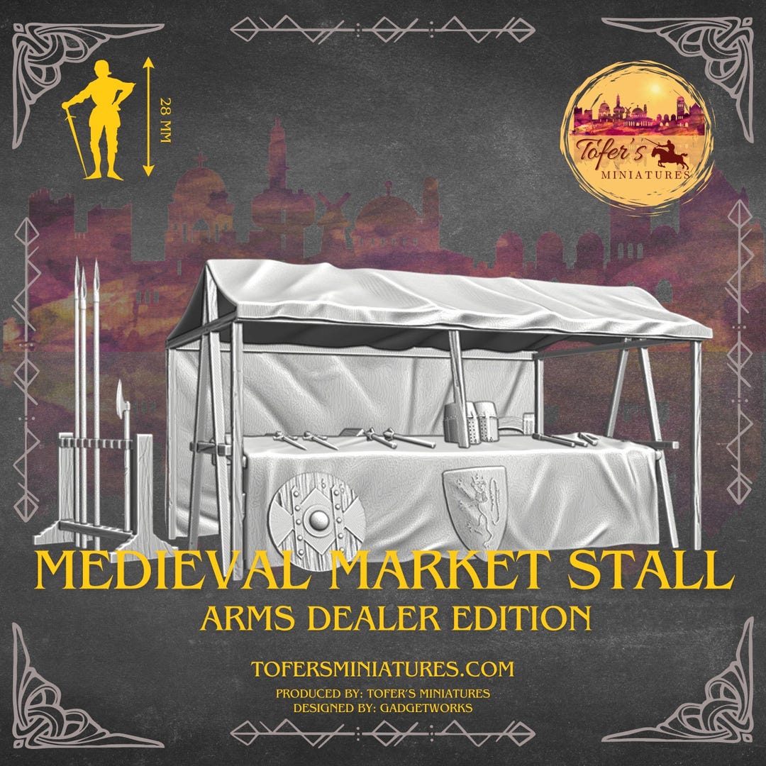 Medieval Market Stall Arms Dealer. 28 Mm Miniatures - Etsy
