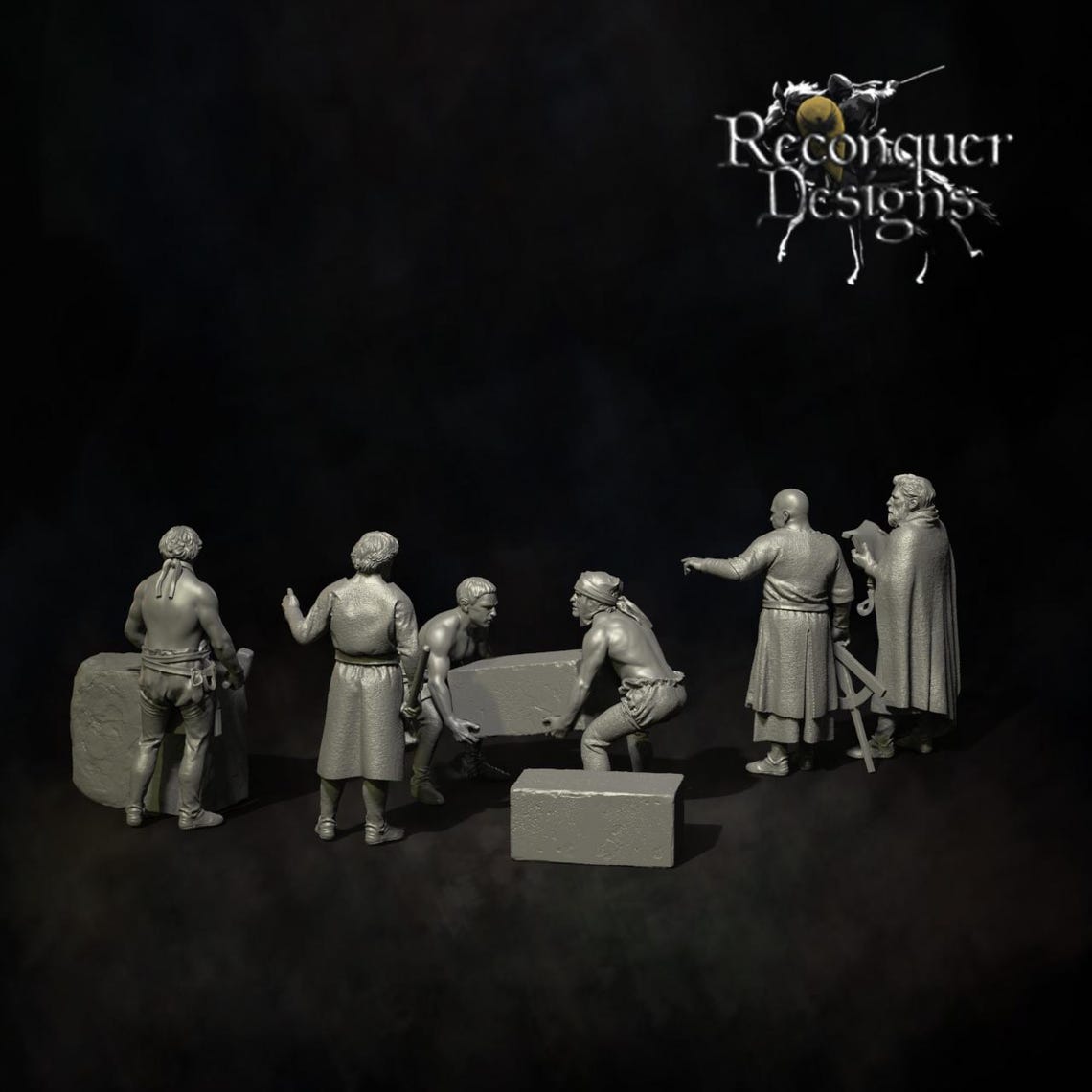 Medieval Masons and Craftsmen, Historical Wargaming. 28 Mm Miniatures ...