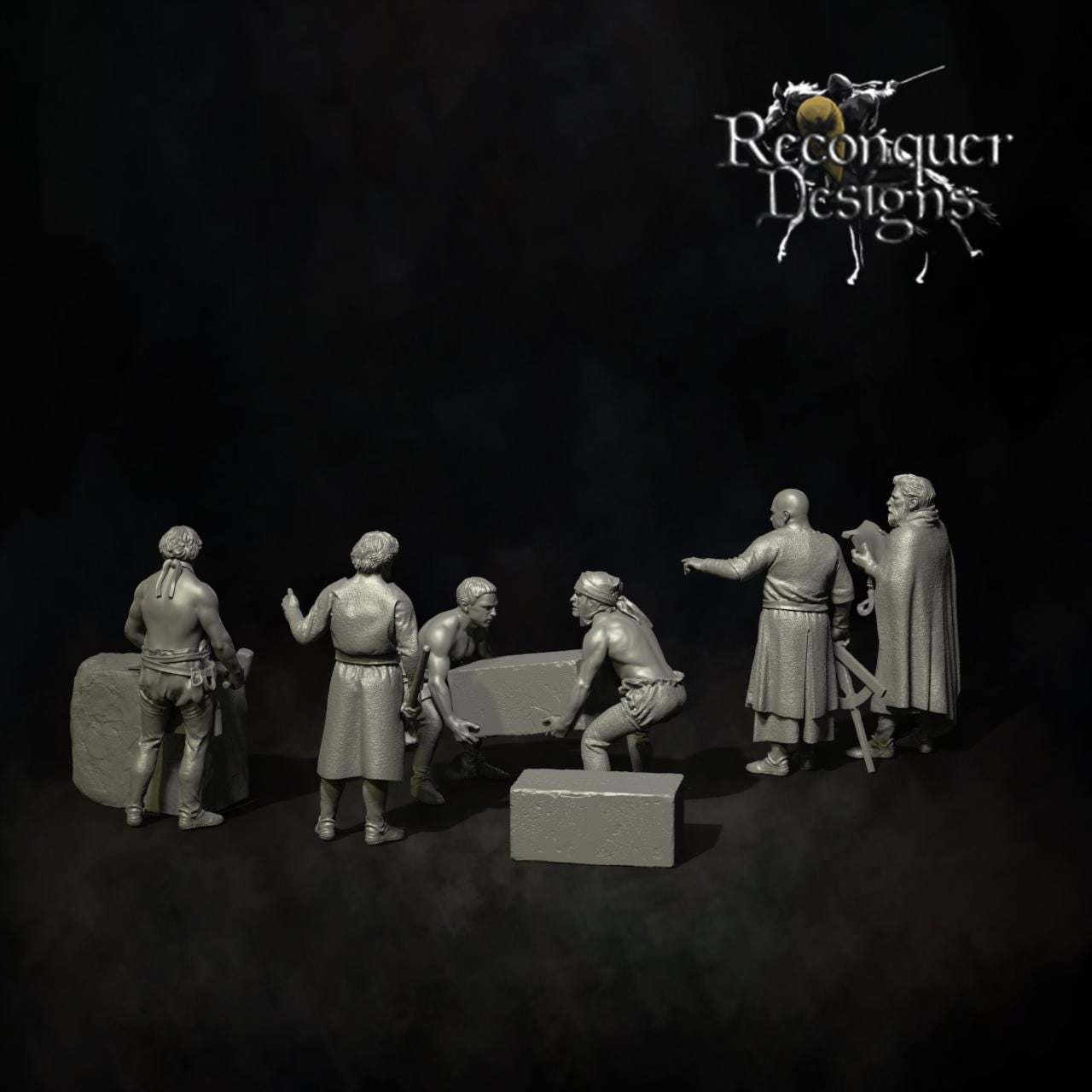 Medieval Masons and Craftsmen, Historical Wargaming. 28 Mm Miniatures ...