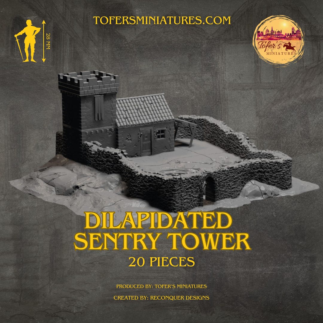 Medieval Dilapidated Sentry Tower. 28mm Scale. Modular Castle - Etsy