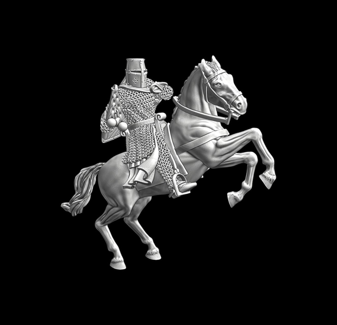 Mounted Knight With Flail. 28mm, 32mm, 40mm, 54mm, 75mm, Wargaming ...