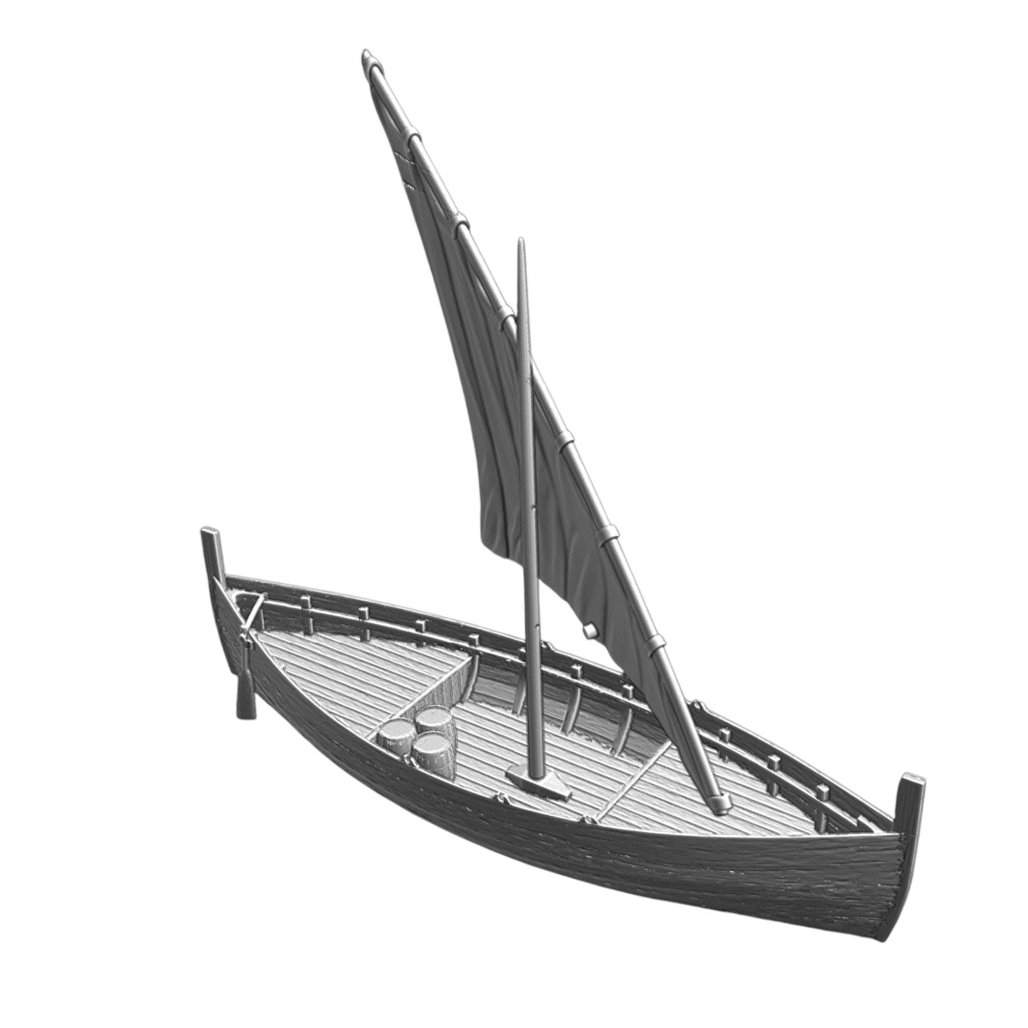 Medieval Fishing Boat. 28 Mm Scale - Etsy