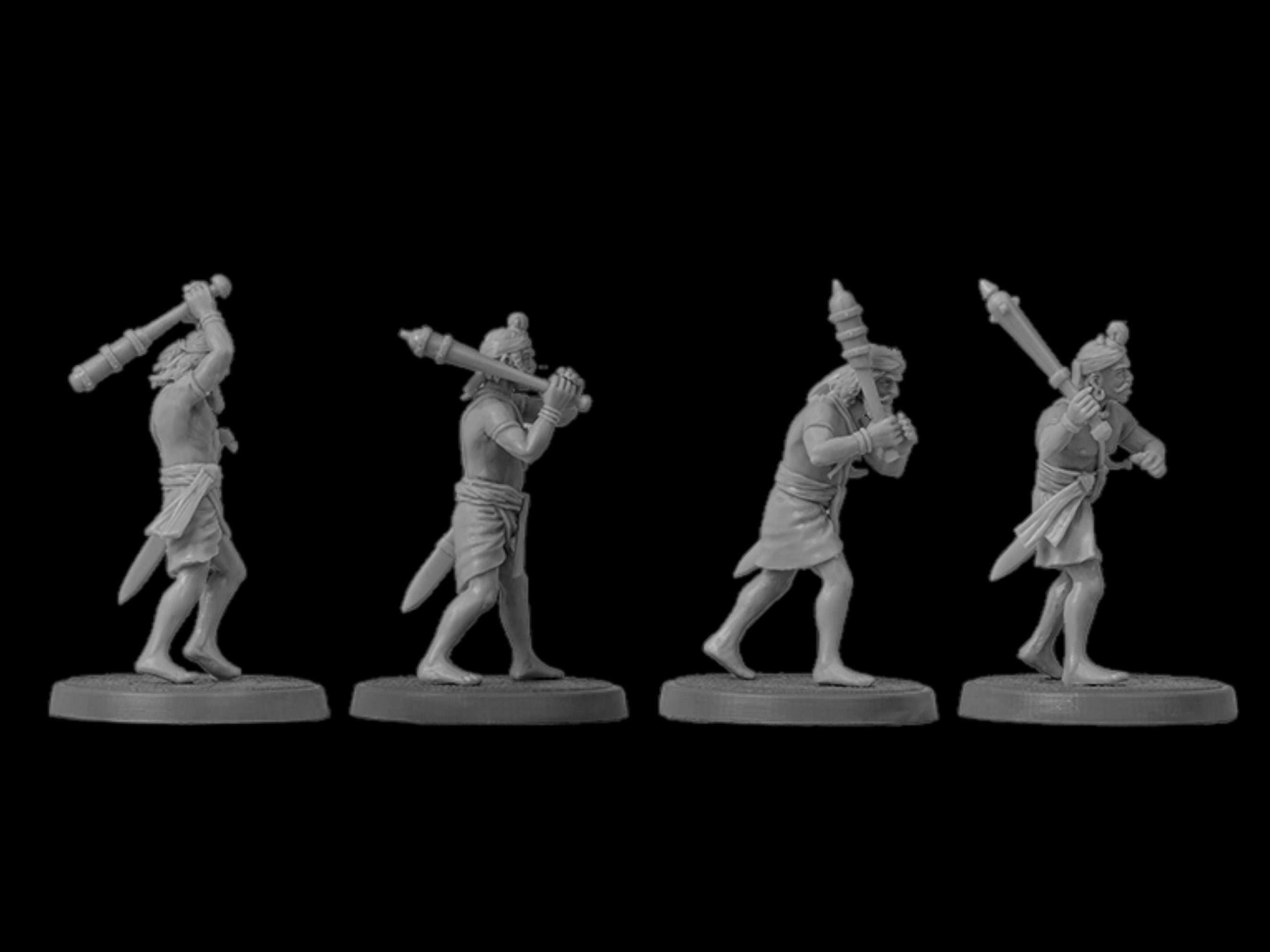 Set of 4 Indian Infantry. 28 Mm Miniatures - Etsy
