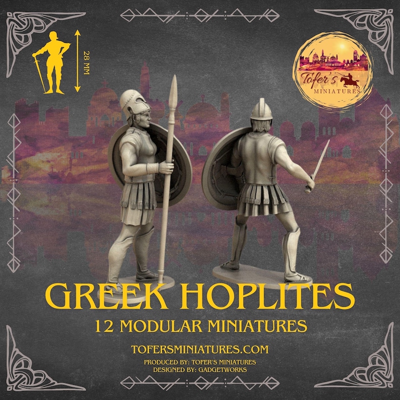 Greek Hoplites Modular Miniatures. 28 Mm Miniatures (set of 12) - Etsy