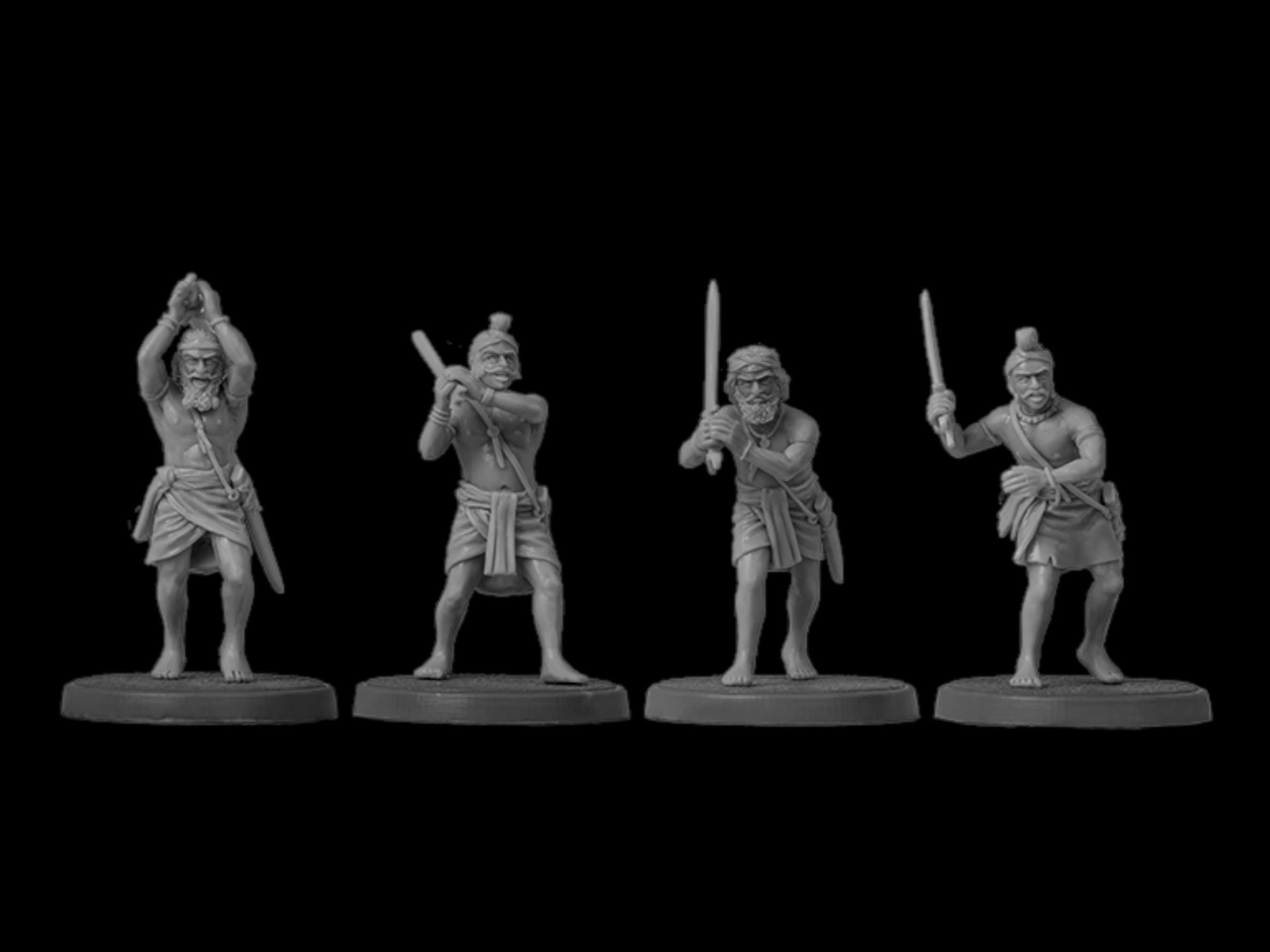 Set of 4 Indian Infantry. 28 Mm Miniatures - Etsy