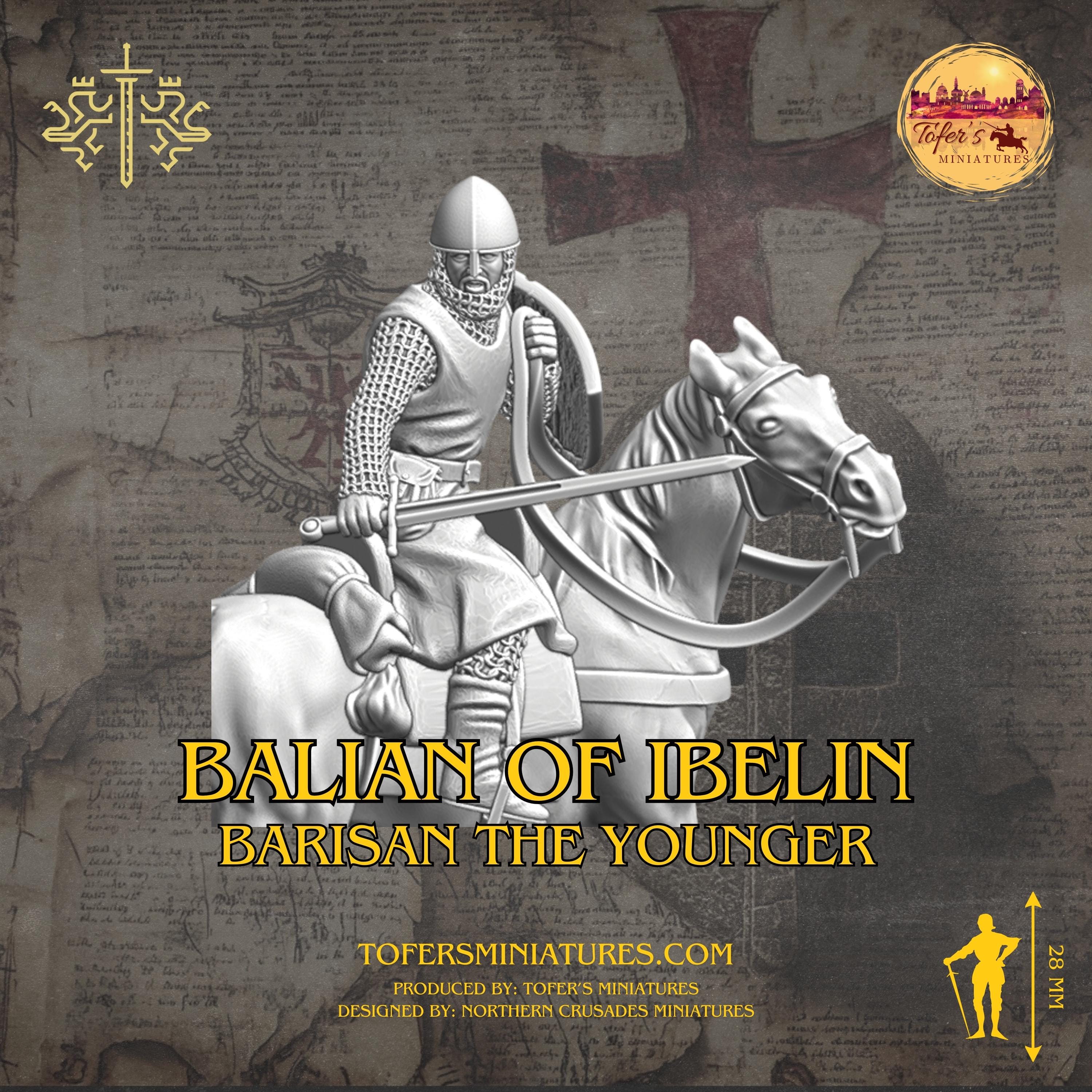 Mounted Medieval Norman Knight. Balian of Ibelin, Barisan the Younger ...