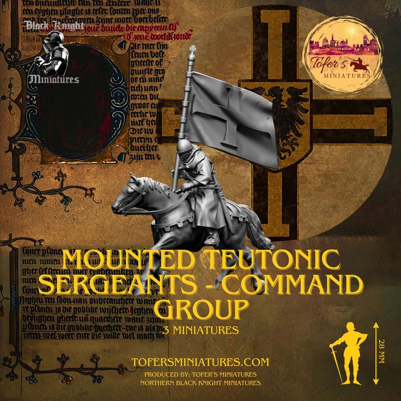13th Century - Mounted Teutonic Sergeants - Command Group. 28 Mm ...