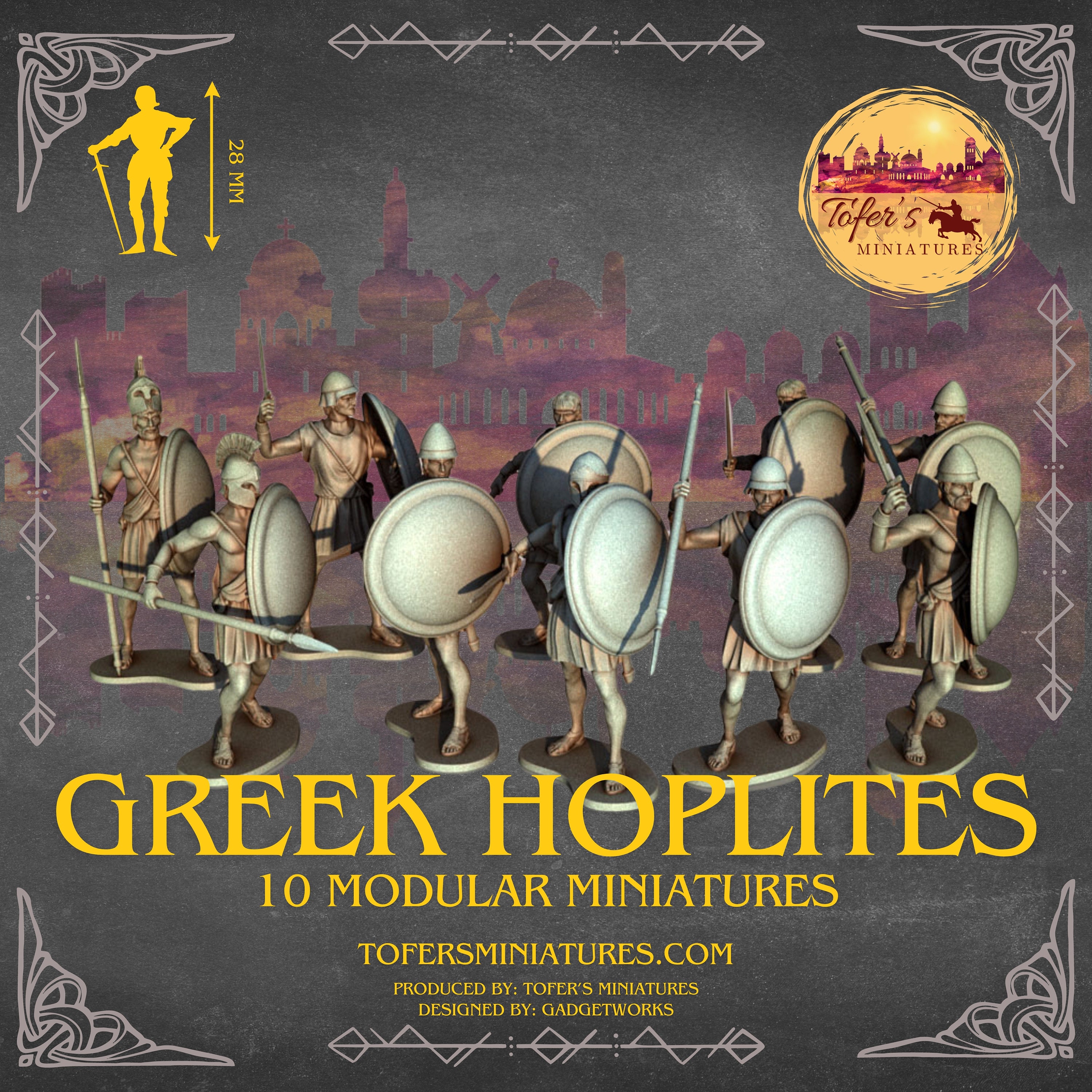 Greek Hoplites unarmoured Modular Miniatures. 28 Mm Miniatures set of ...