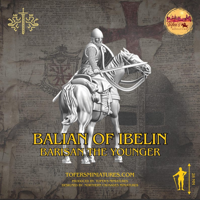 Mounted Medieval Norman Knight. Balian of Ibelin, Barisan the Younger ...