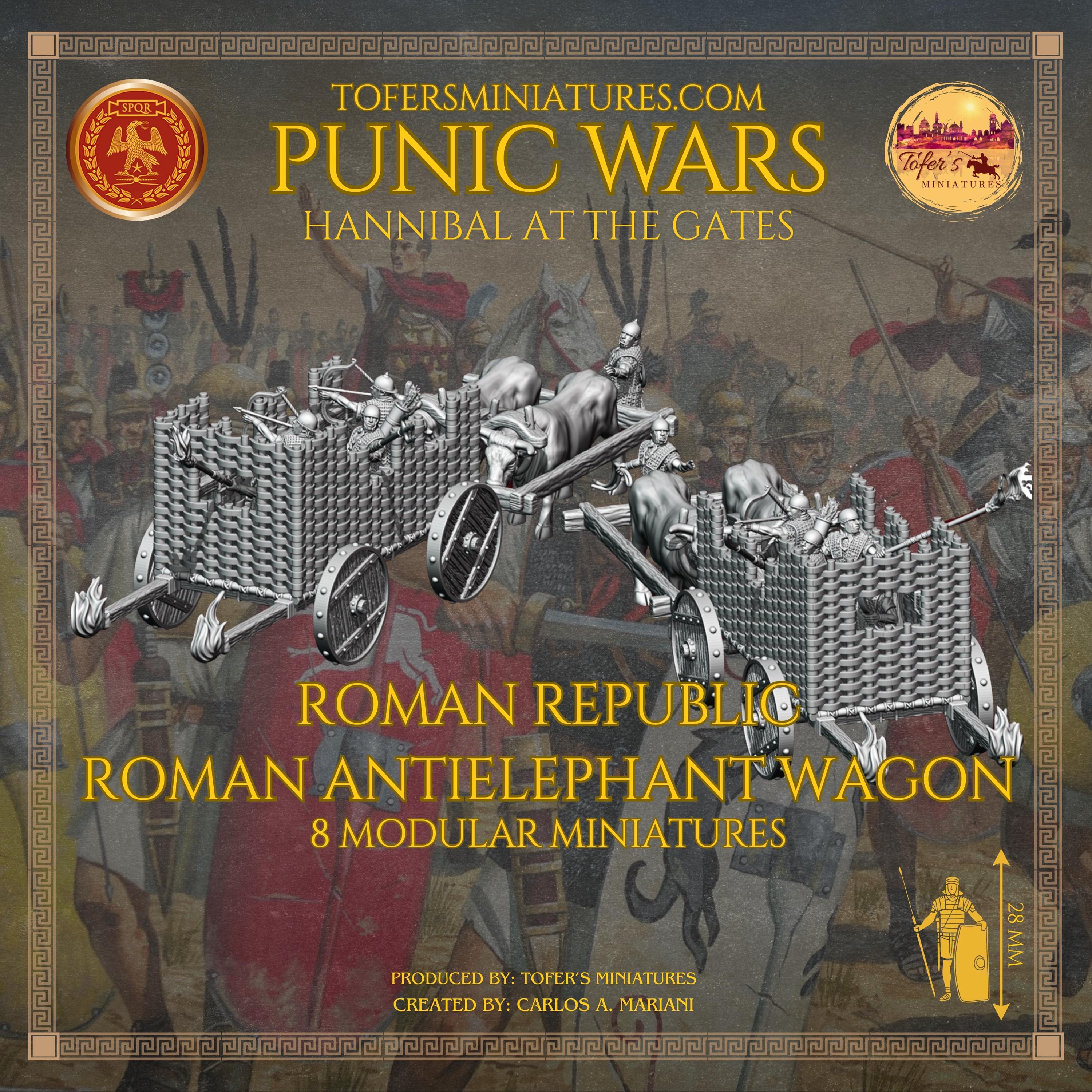 Roman Anti Elephant Wagon. Republic of Rome. 28 Mm Miniatures Set of 8 ...