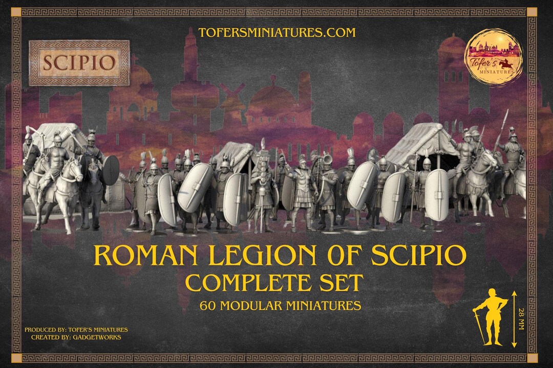 Roman Legion of Scipio. Complete Set. 28 Mm Miniatures Set of 60 ...