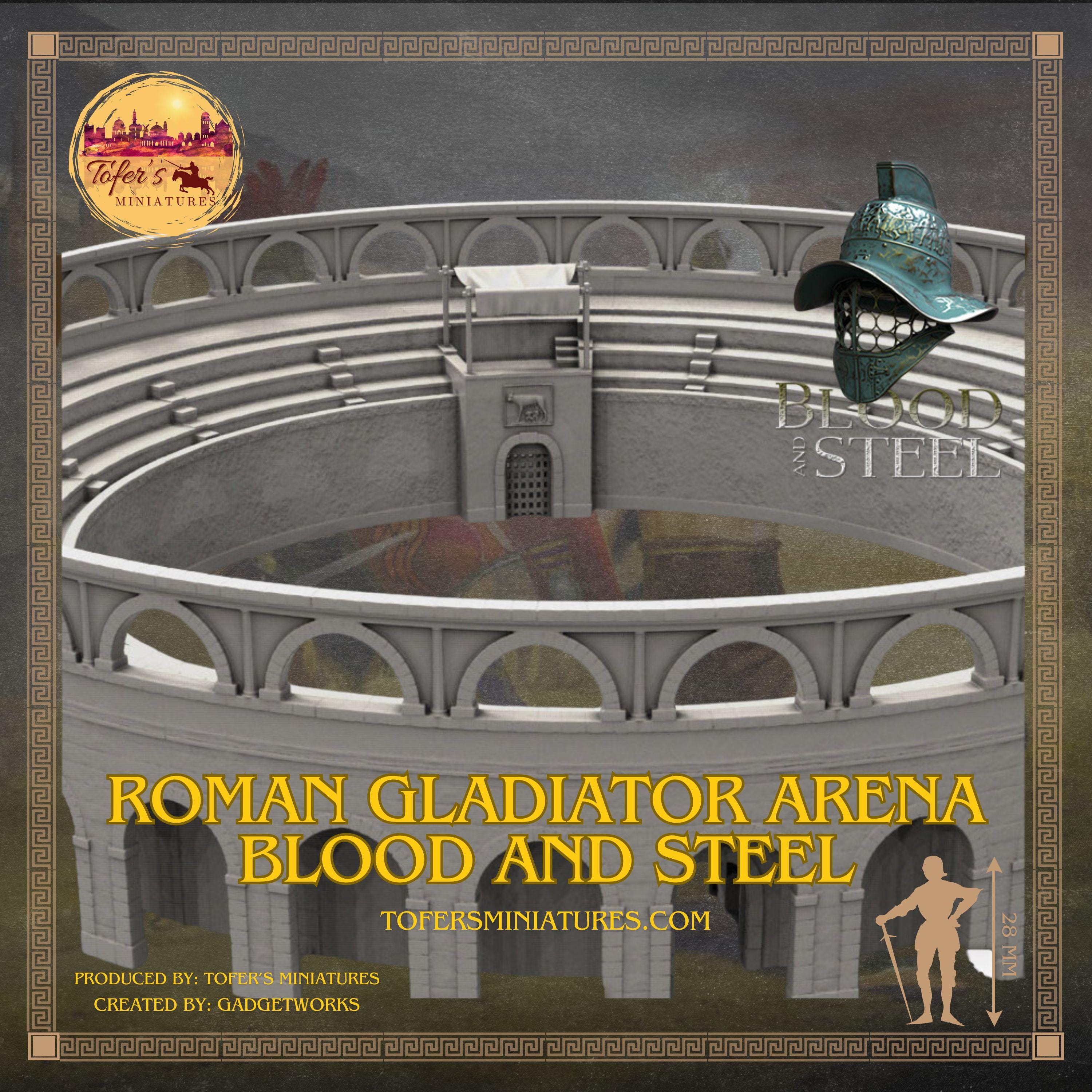Roman Gladiator Arena Blood and Steel Gladiators. Modular Colosseum. 28 ...