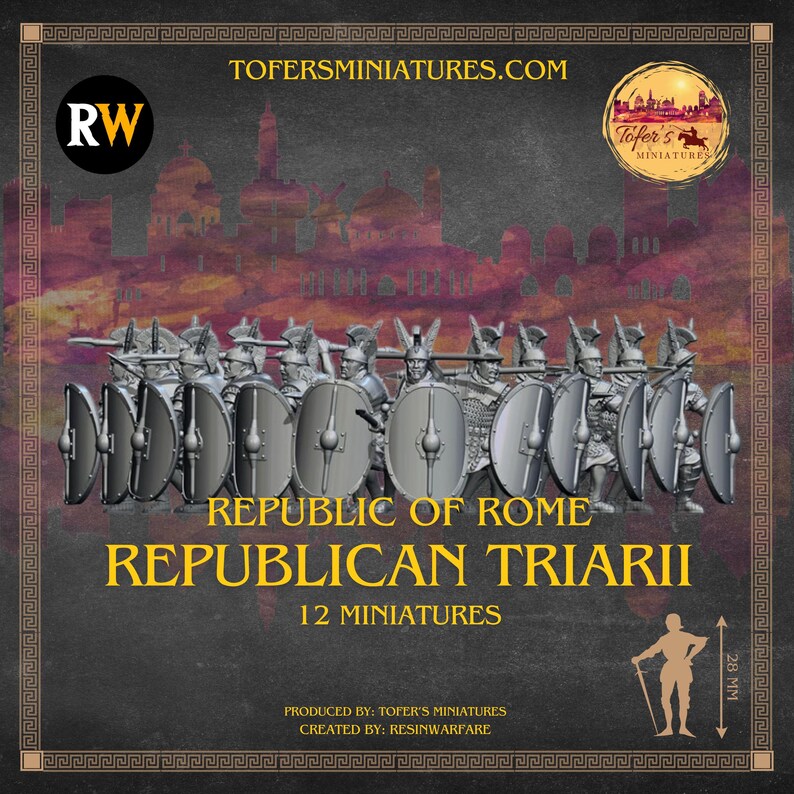 Republican Triarii. Republic of Rome. 28 Mm Miniatures Set of 12 ...