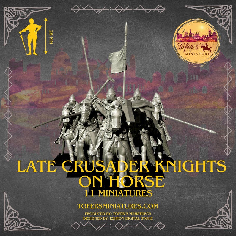 Late Crusader Knights on Horse. 28 Mm Miniatures - Etsy