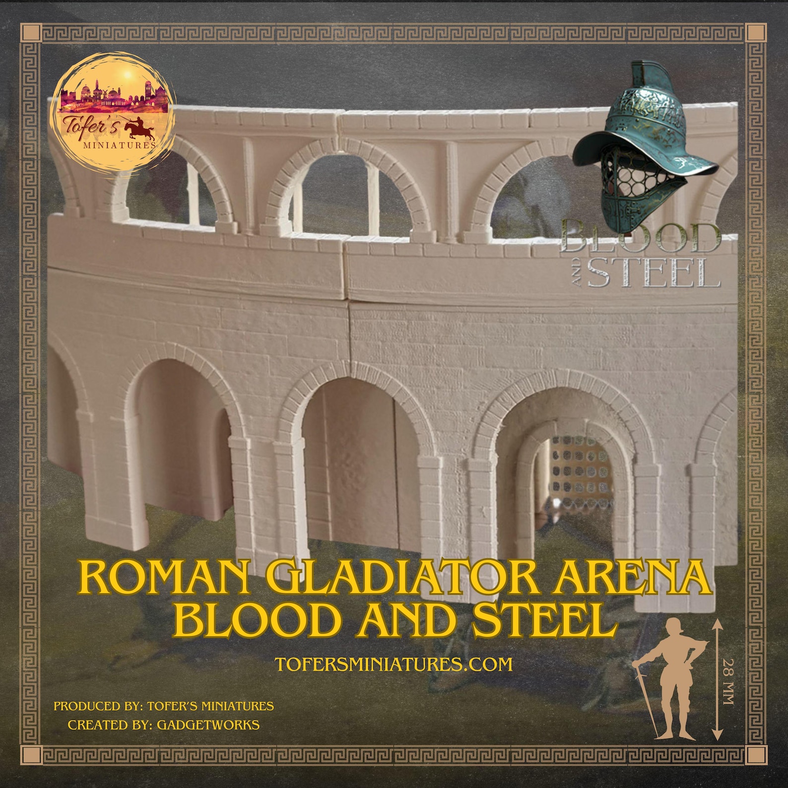 Roman Gladiator Arena Blood and Steel Gladiators. Modular Colosseum. 28 ...