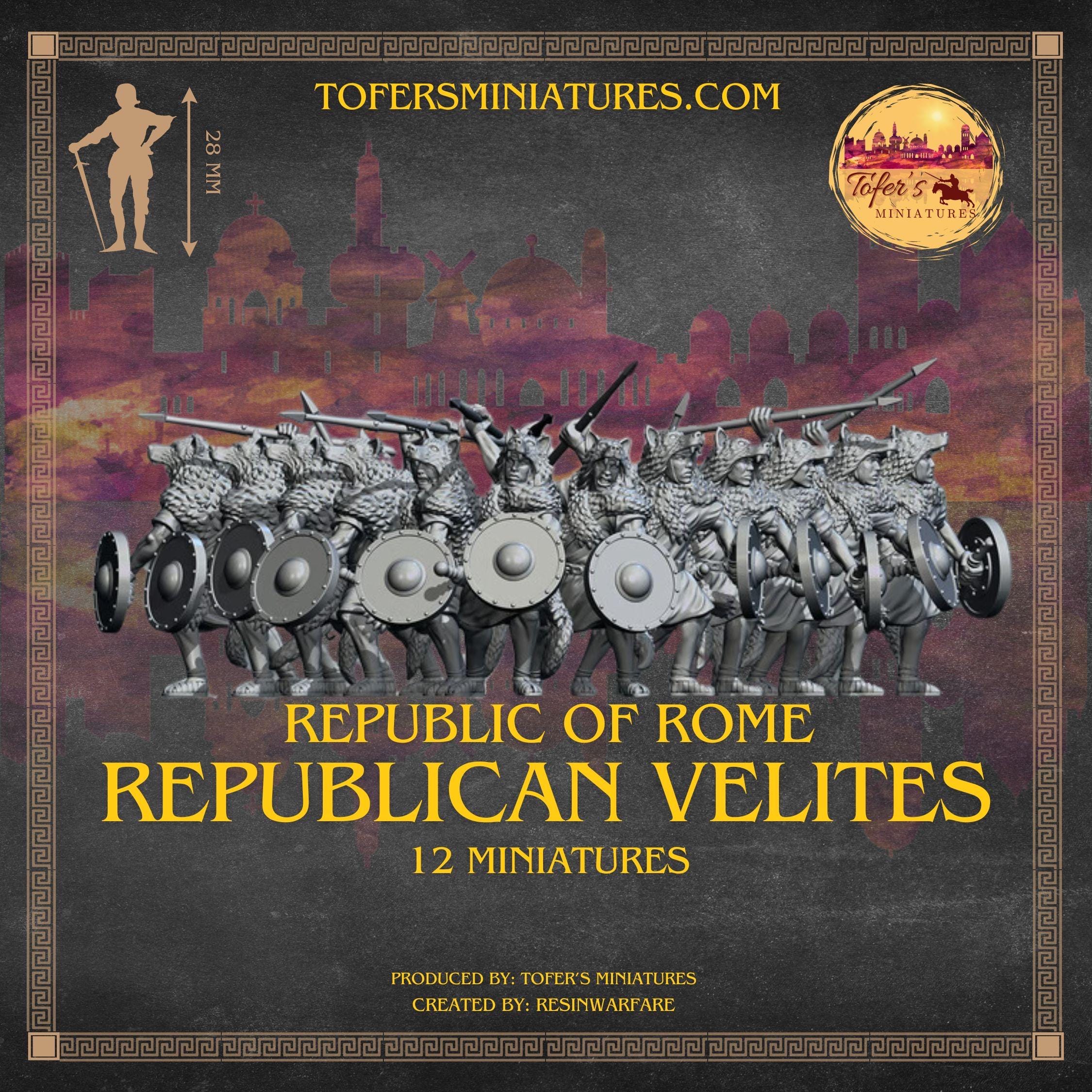 Republican Velites. Republic of Rome. 28 Mm Miniatures Set of 12 ...